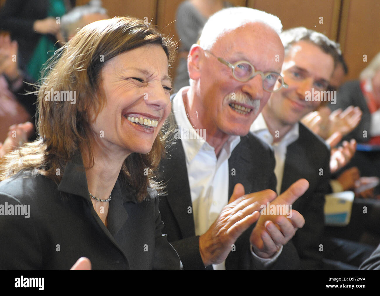 Writer Ursula Krechel smiles as she is announced as winner at the ...