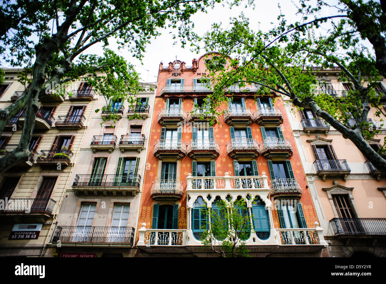 Facade of a Traditional buildings of Barcelona, Spain Stock Photo - Alamy