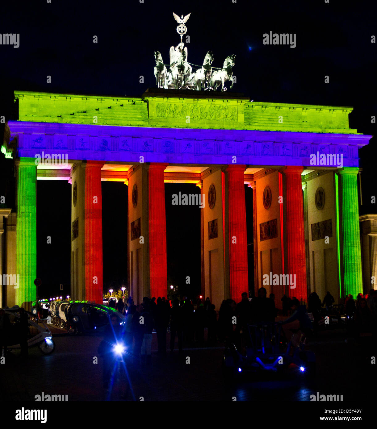 The Brandenburg Gate is illuminated at the opening of the Festival of ...