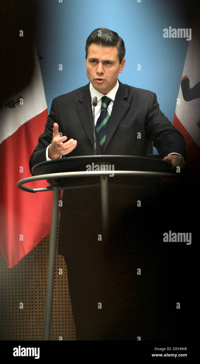 President of Mexico Enrique Pena Nieto talks during a press conference ...