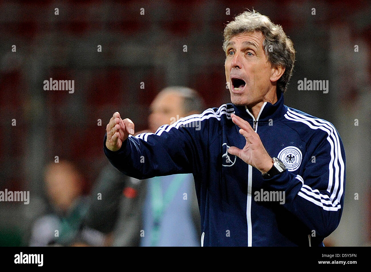 Germany's headcoach Rainer Adrion gestures during the U 21 EURO ...