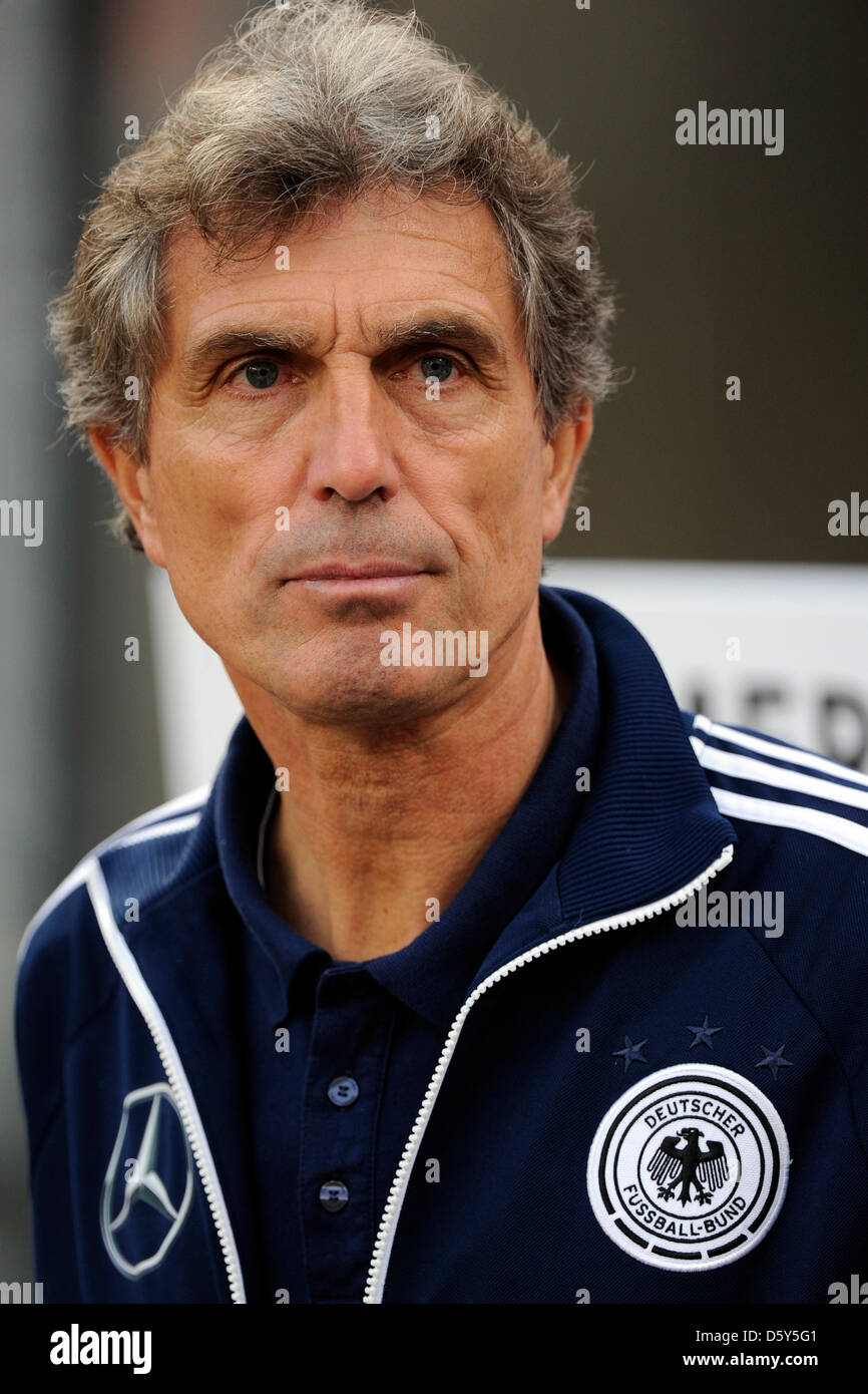Germany's headcoach Rainer Adrion grimaces during the U 21 EURO ...