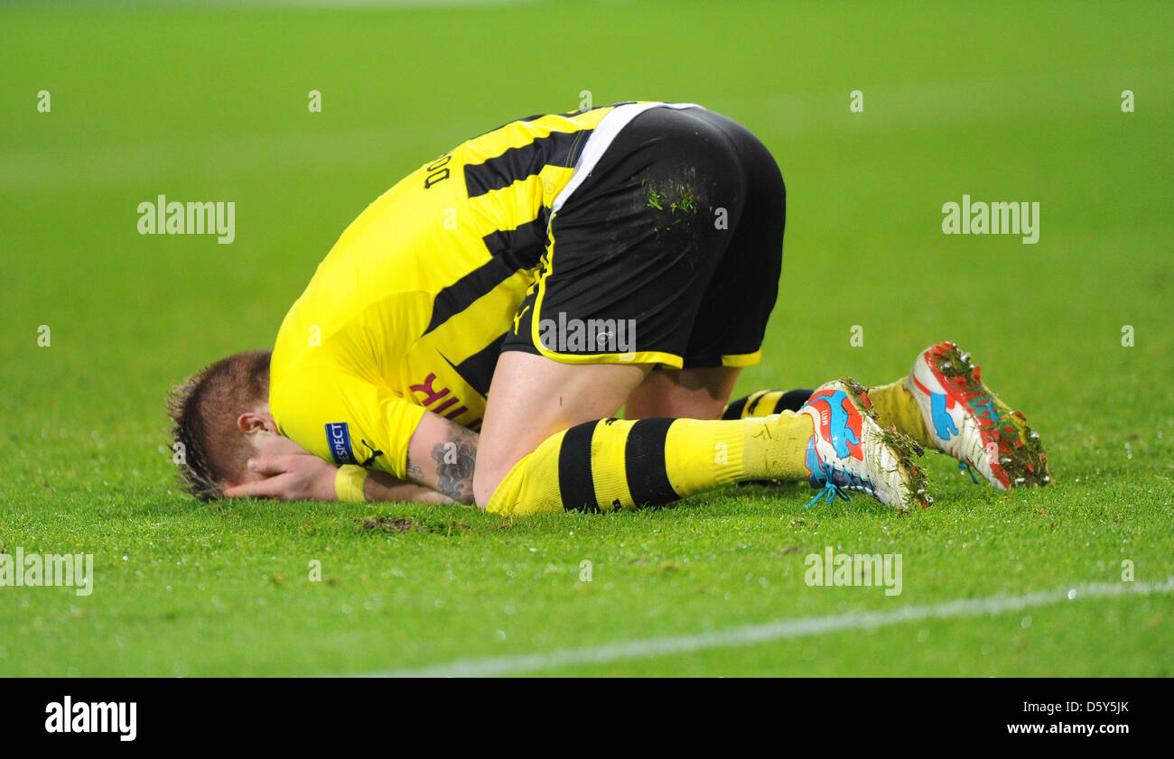 Dortmund, Germany. 9th April 2013. Dortmund's Marco Reus reacts during ...