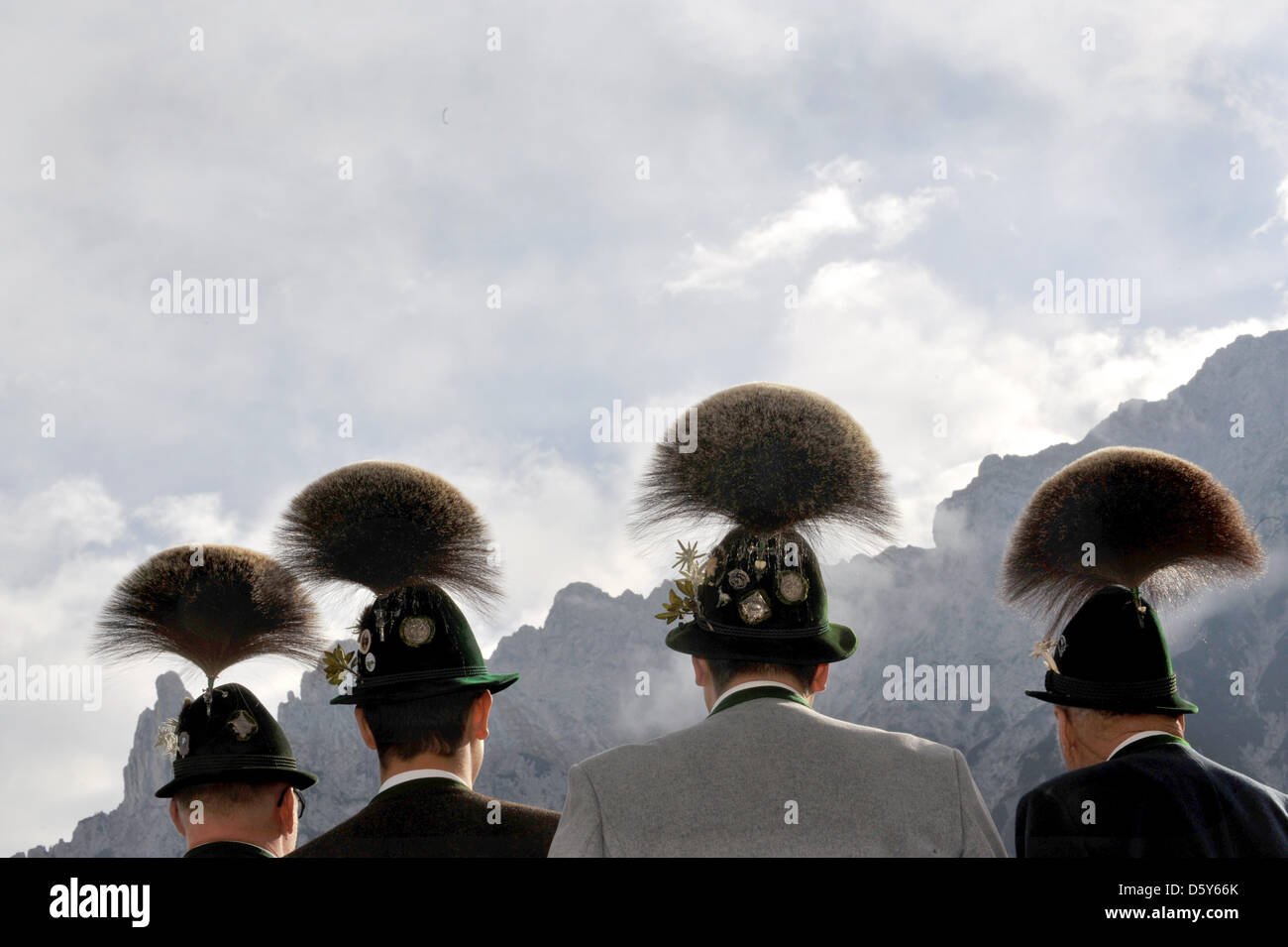 Participants of the 26th Gamsbart Olympics (lit. chamois beard olympics ...
