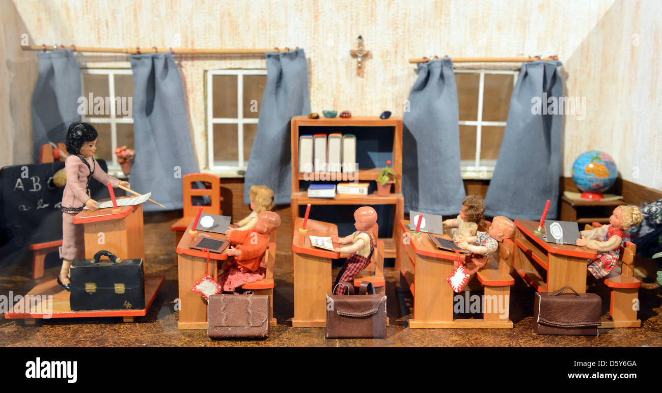 A miniature doll school from 1950 is featured at the exhibition 'Cosy ...