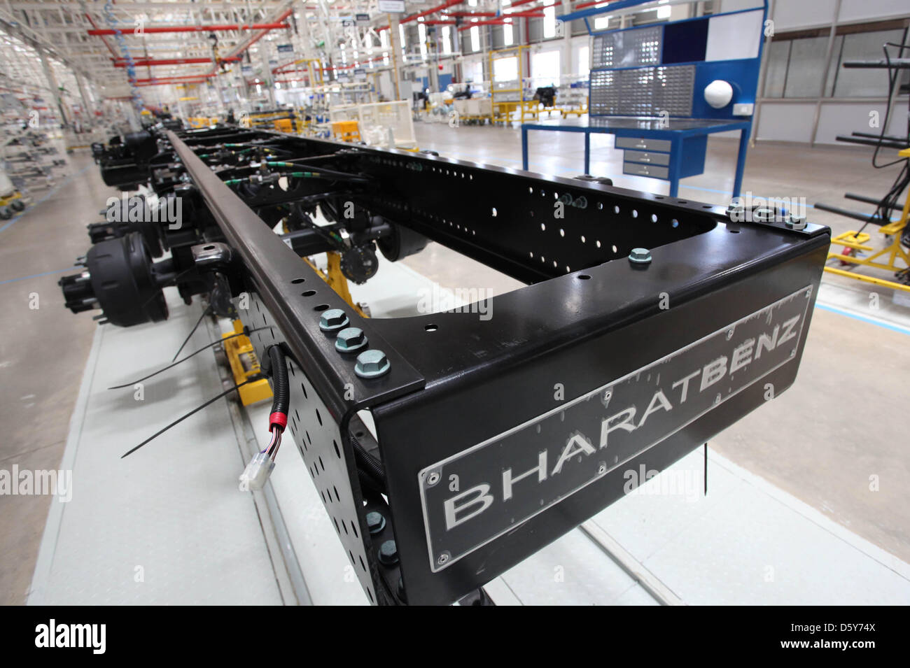 FILE - A file photo dated 18 April 2012 shows a Bharat-Benz truck ...