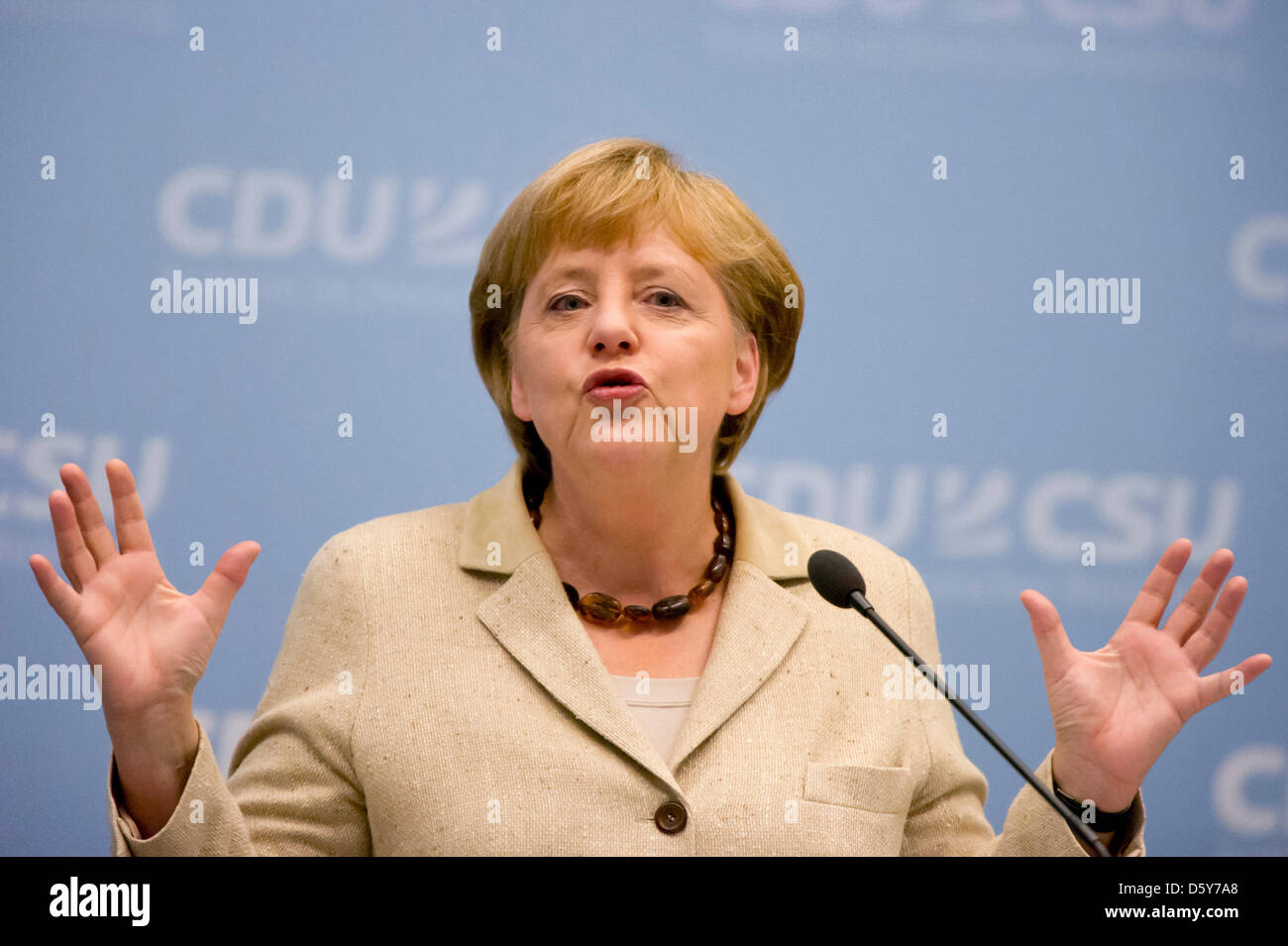 German chancellor Angela Merkel speaks during the congress ...
