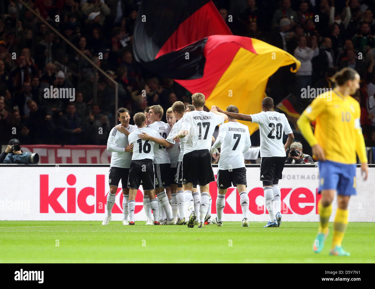 Germany's player celebrate after scoring during the FIFA World Cup 2014 ...