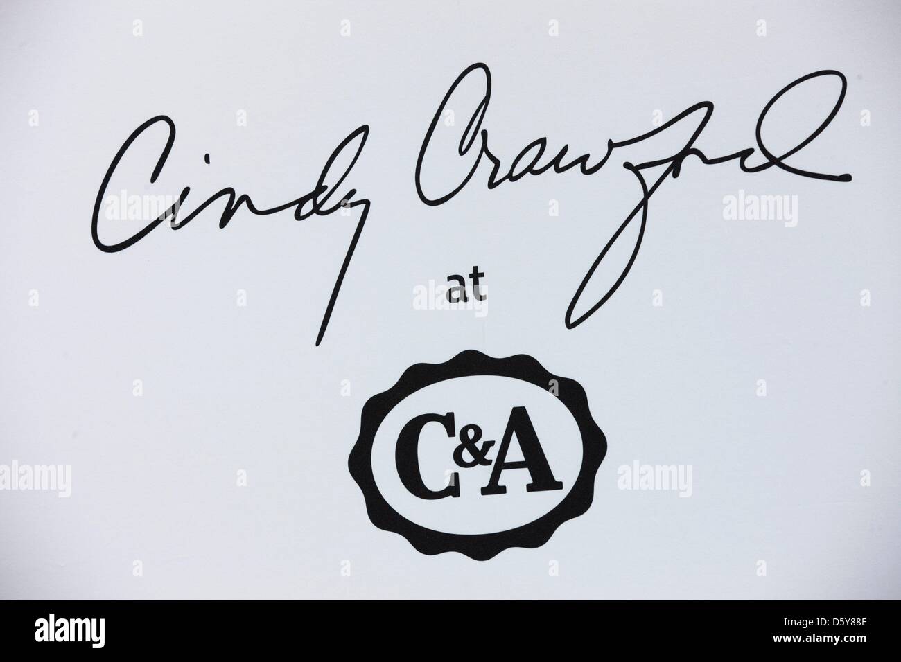 The logo of the collection 'Cindy Crawford @ C&A' is pictured during ...
