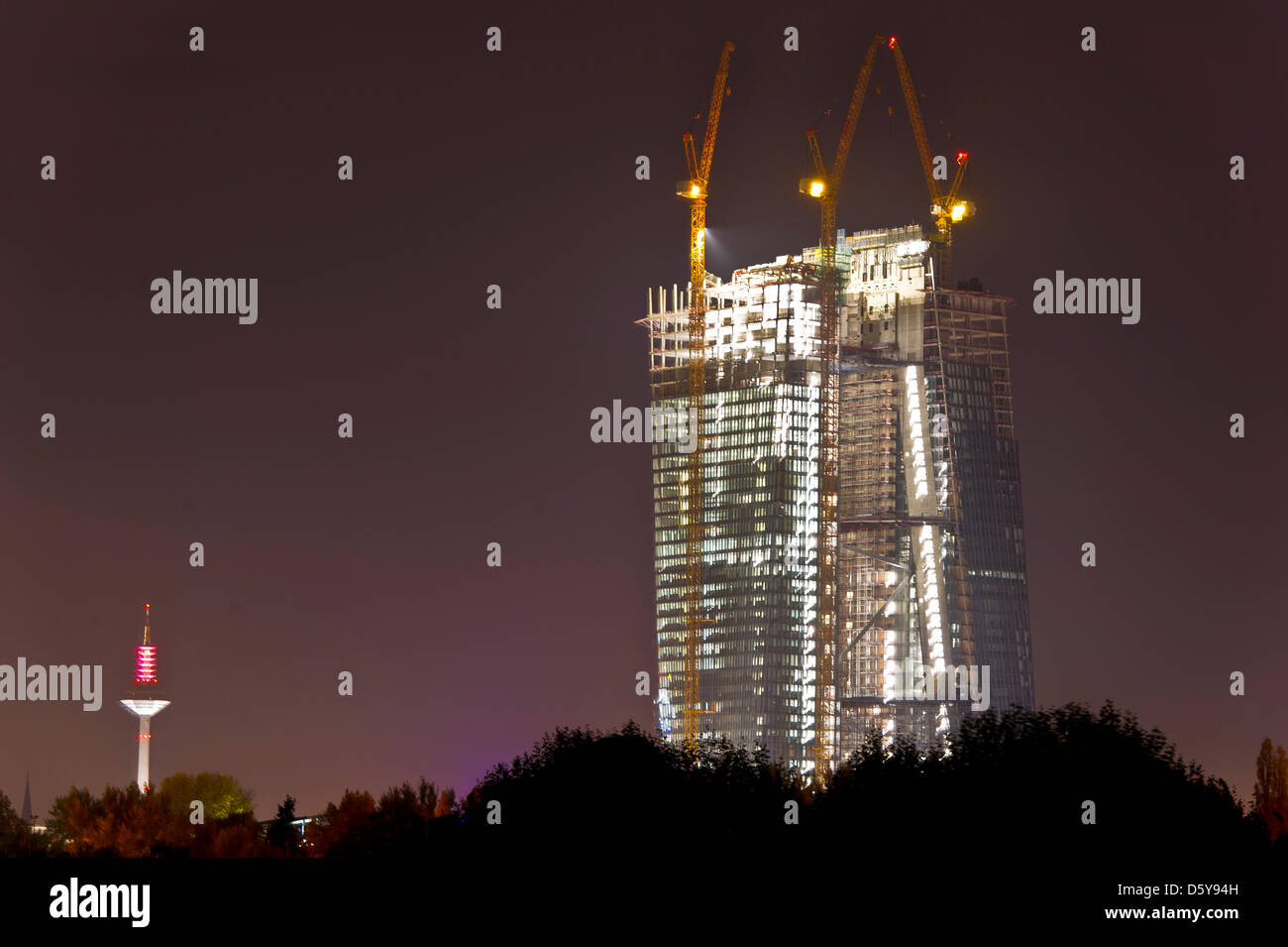 The construction site of the new headquarters of the European Central ...
