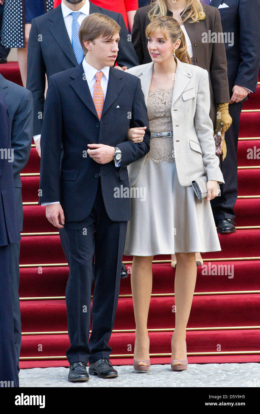 Prince Louis and Princess Tessy of Luxembourg during the civil wedding ...