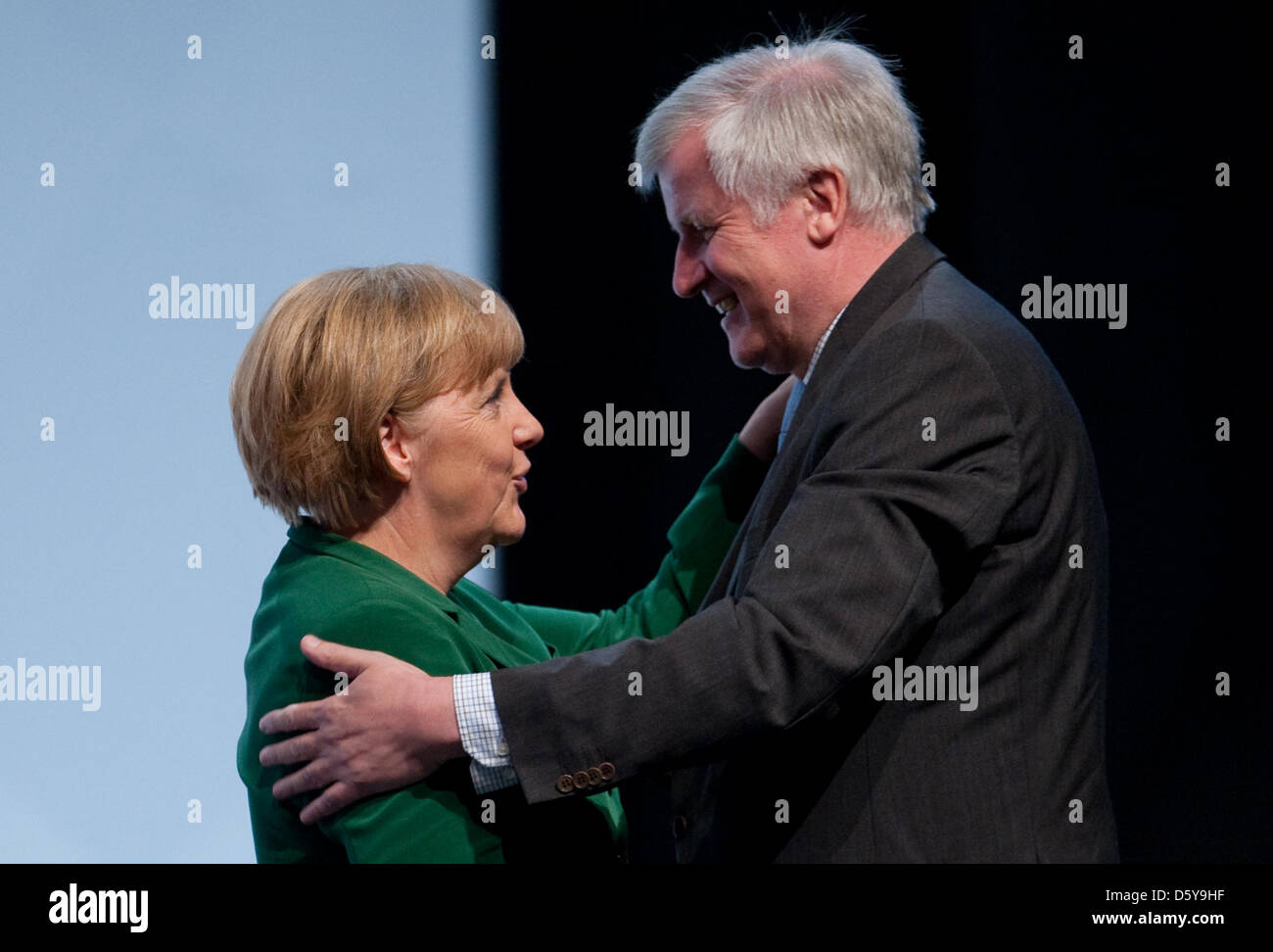 German Chancellor Angela Merkel and Premier of Bavaria Horst Seehofer ...