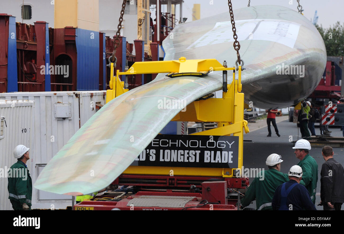 The prototype of a 83.5-meter-long Danish SSP Technology rotor blade is ...