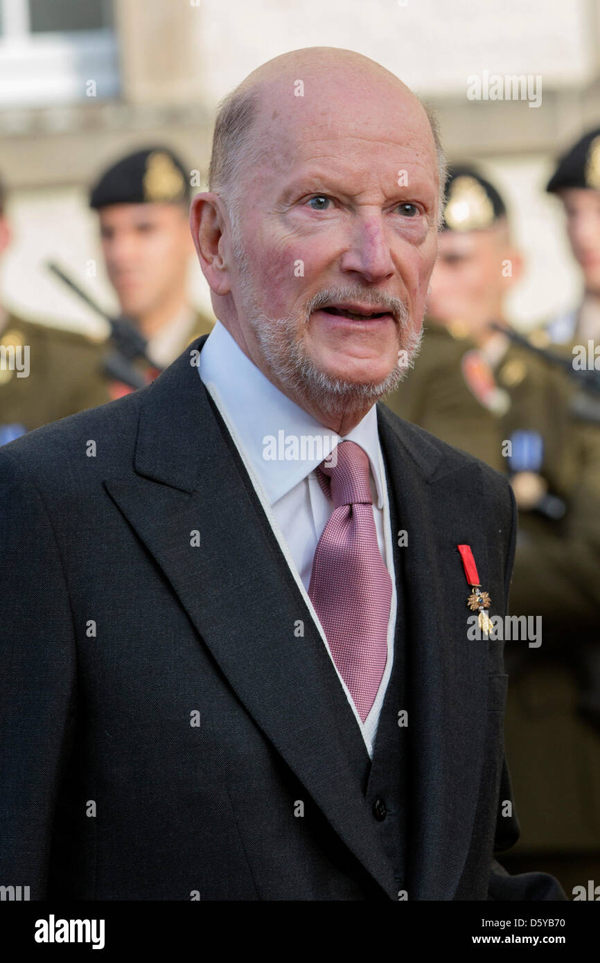King Simeon of Bulgaria during the wedding of Prince Guillaume, the ...