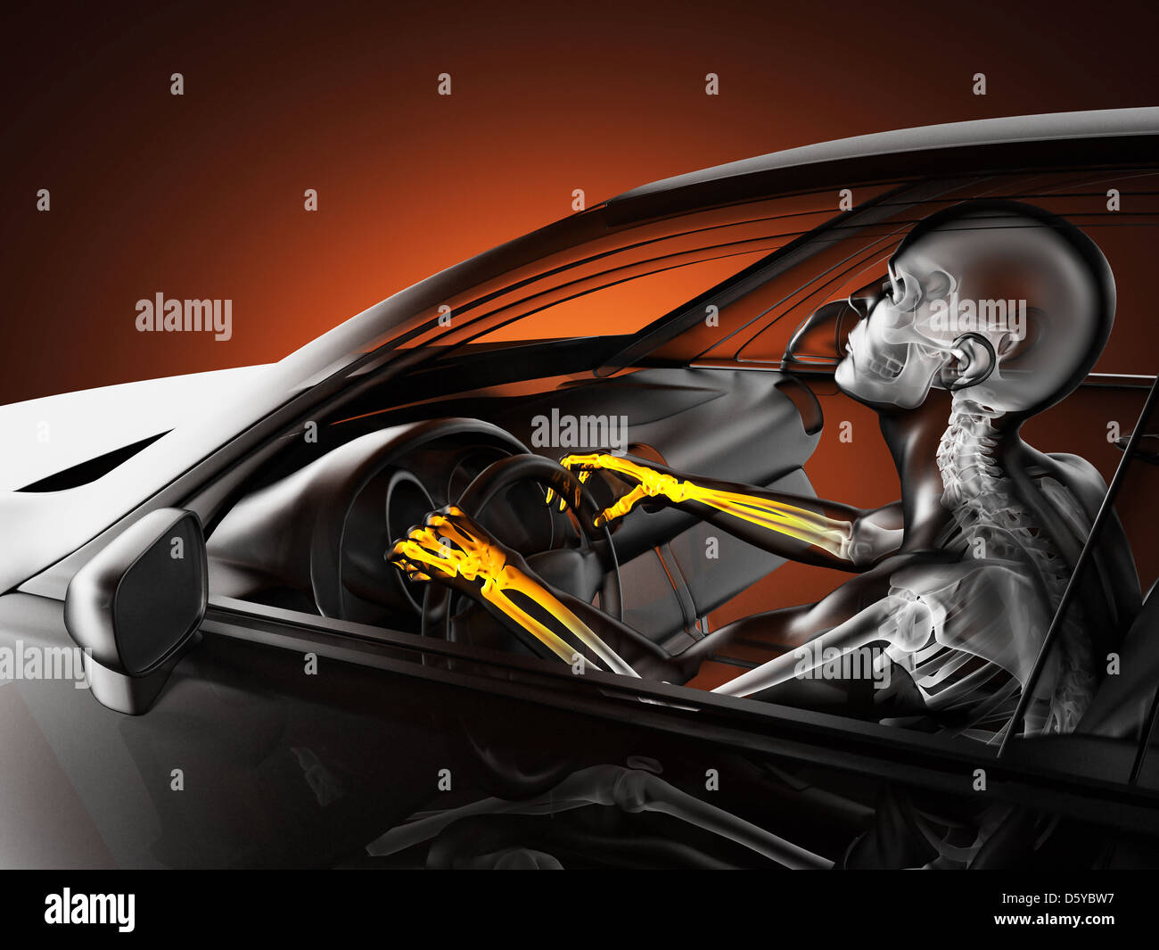 transparent car concept with driver Stock Photo - Alamy