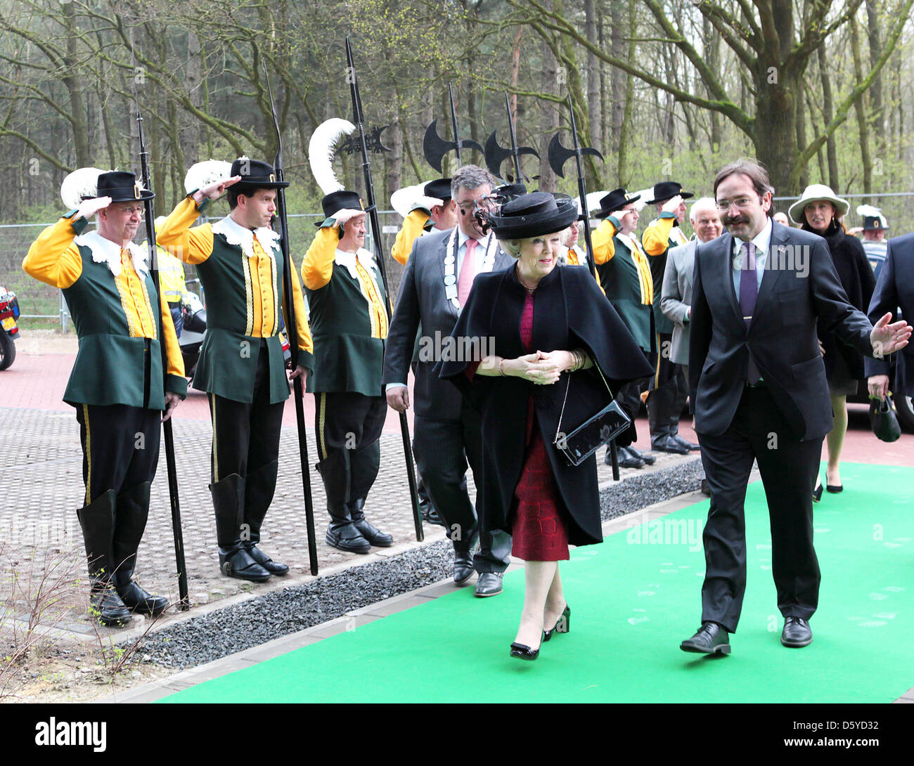 Dutch Queen Beatrix (C) arrives for the opening of the Floriade 2012 in ...