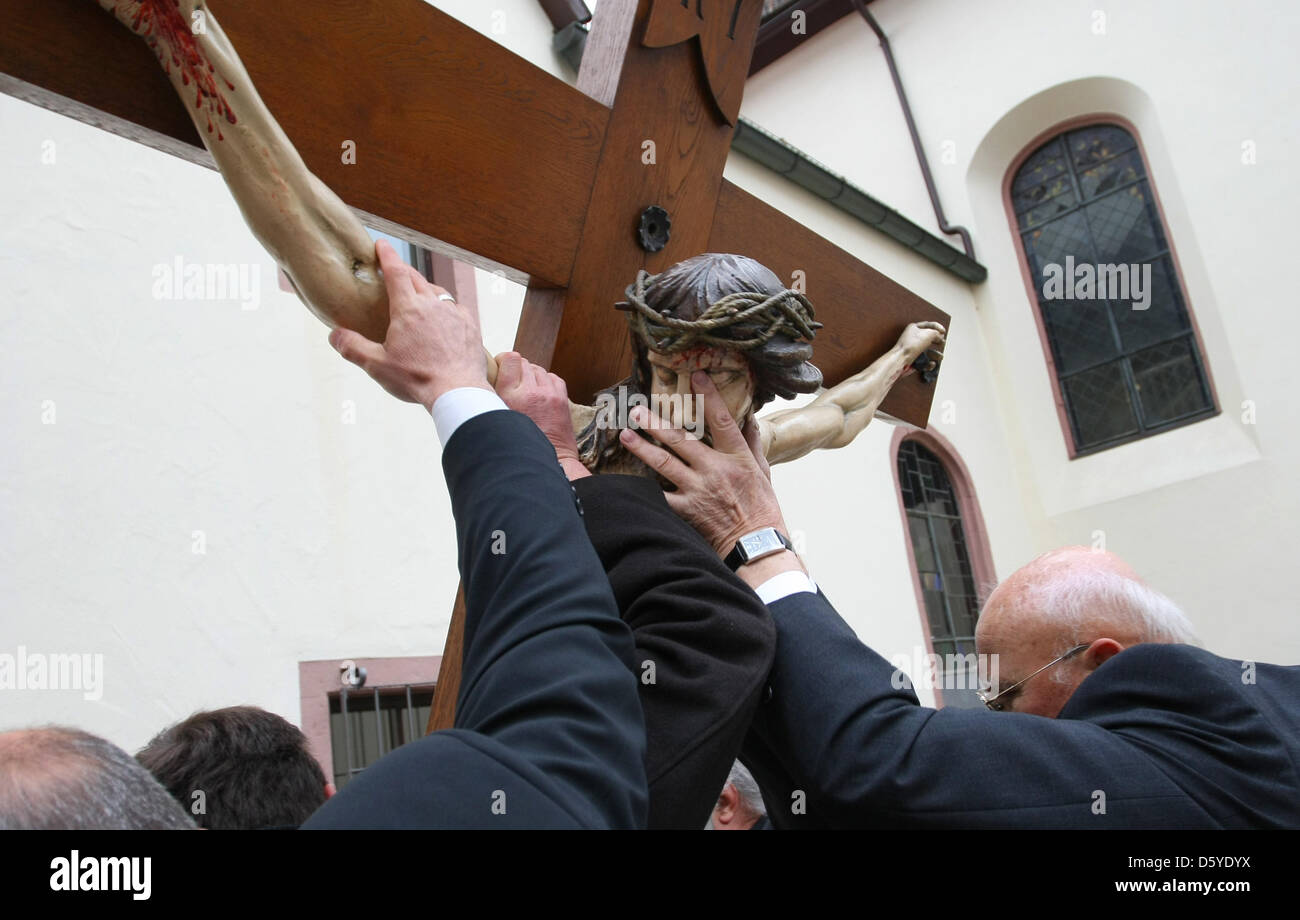 People attend the Good Friday Procession in Lohr am Main, Germany, 06 ...