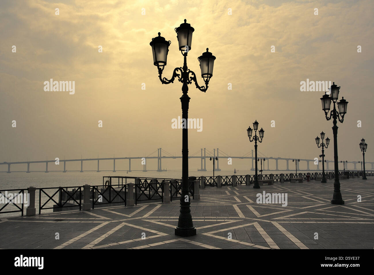 China, Macau, view of Ponte de Amizade, Friendship Bridge connecting ...