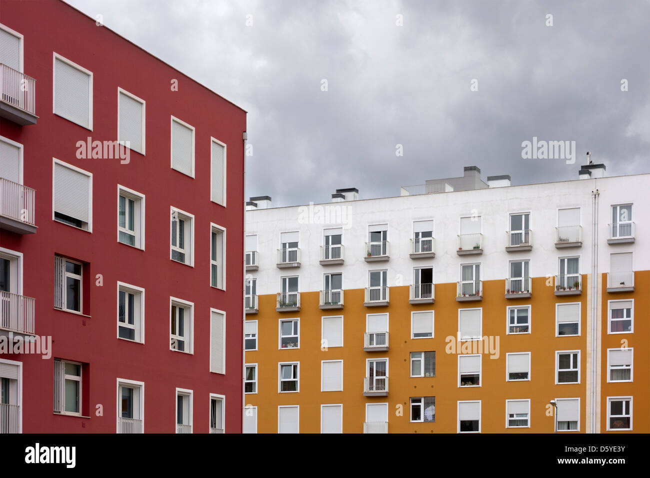 Colourful apartment building facade Stock Photo - Alamy