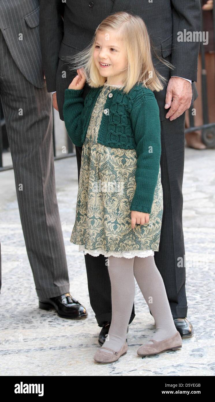 Spanish Princess Sofia arrives at the Cathedral of Santa Maria of Palma ...