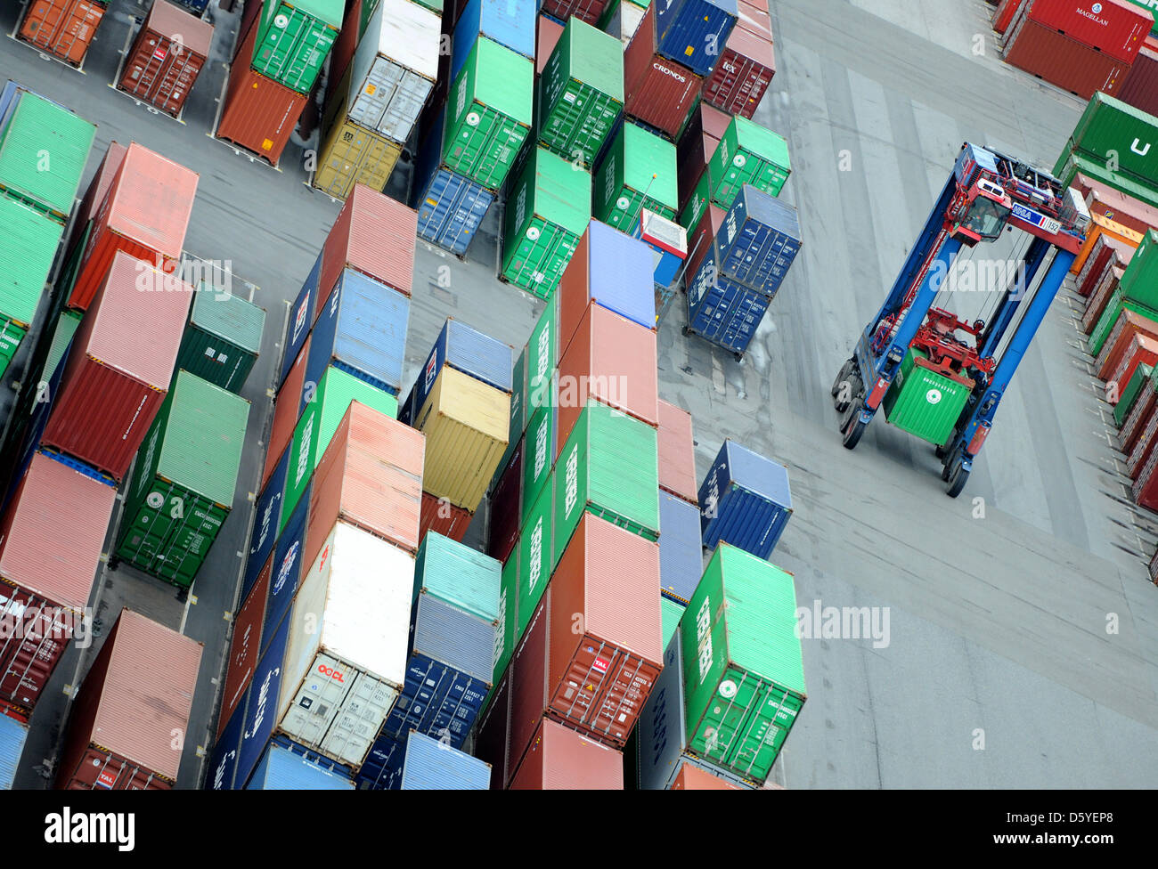 Containers stand on the Container Terminal Burchardkai (CTB) of the ...
