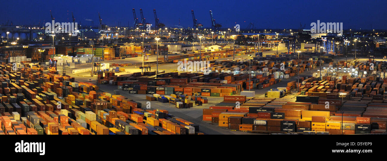 Containers stand on the Container Terminal Burchardkai (CTB) of the ...