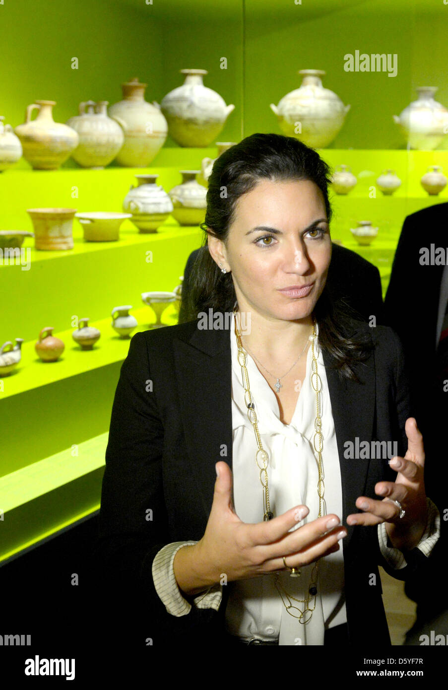Greek Tourism Minister Olga Kefalogianni visits the exhibition 'Olympia ...