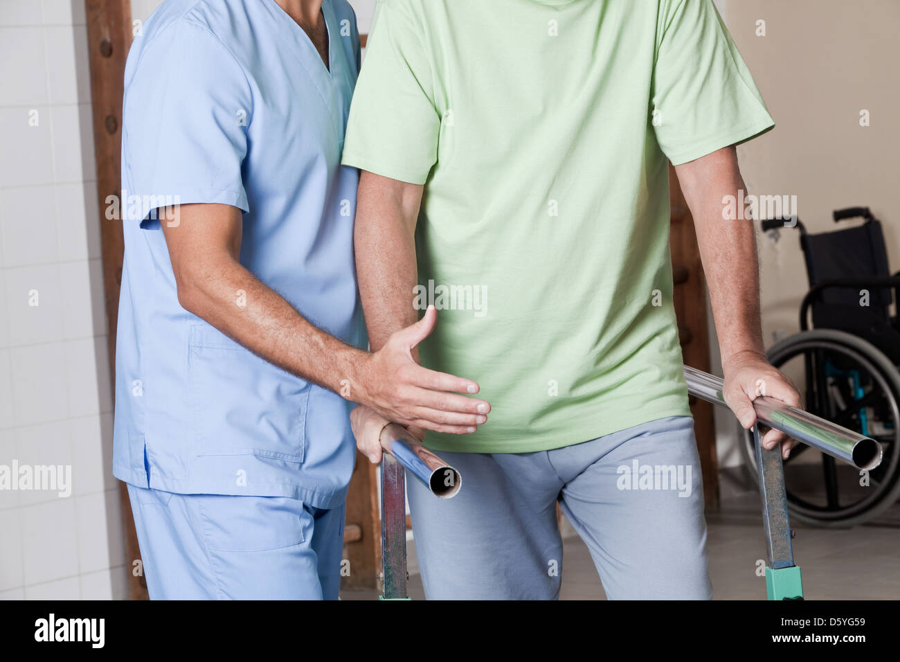 Senior Man having ambulatory therapy Stock Photo - Alamy