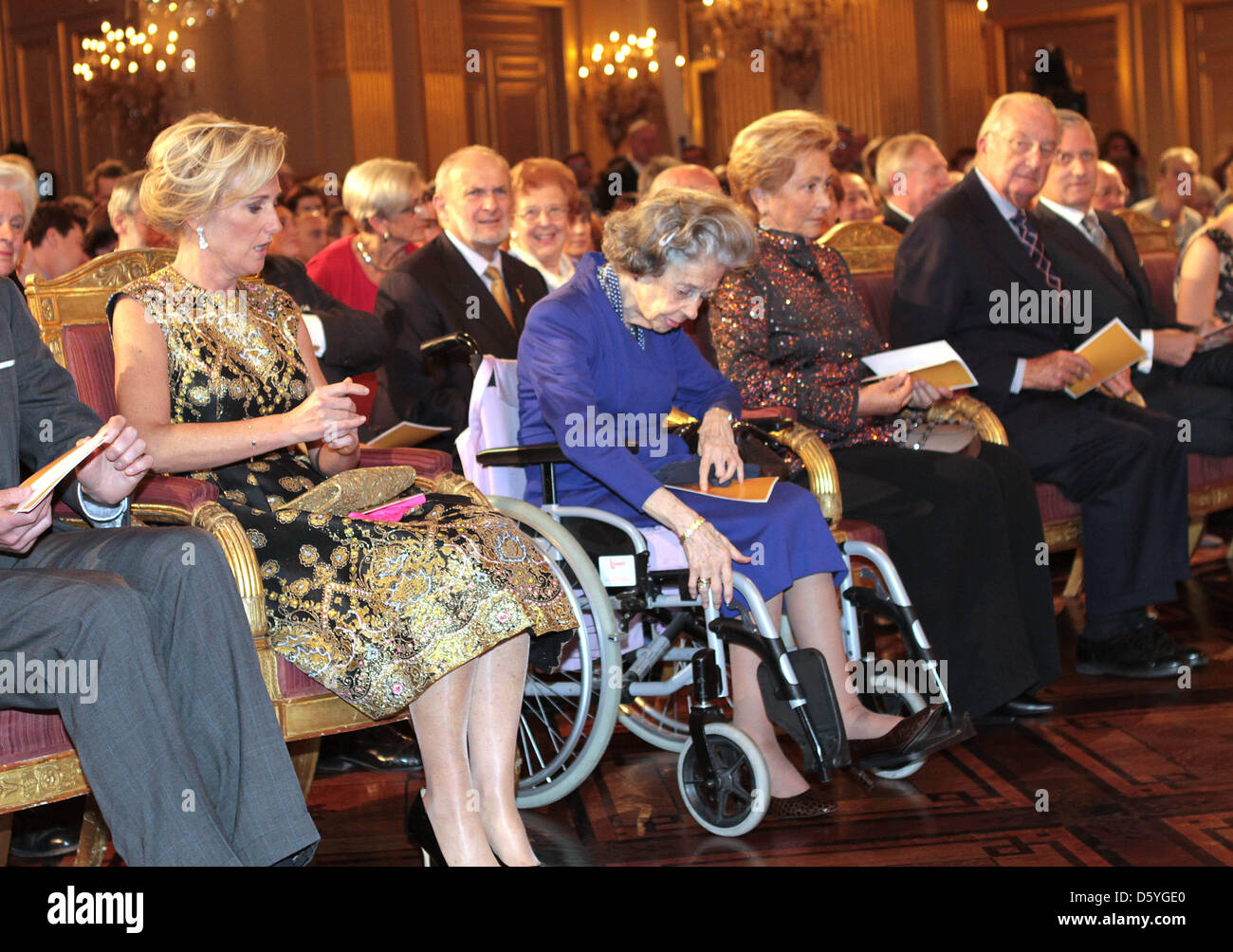 Princess Astrid, Queen Fabiola, Queen Paola and King Albert of Belgium ...