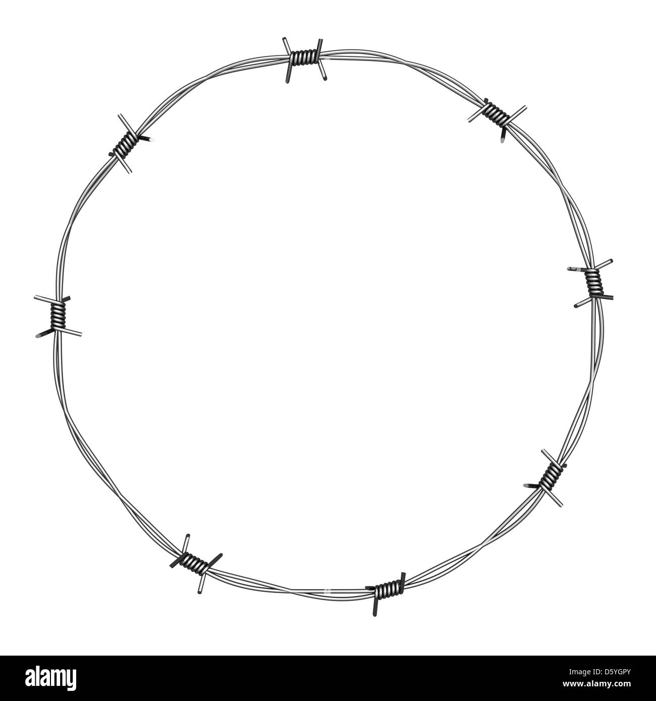 Fence barbed wire on background Black and White Stock Photos & Images ...