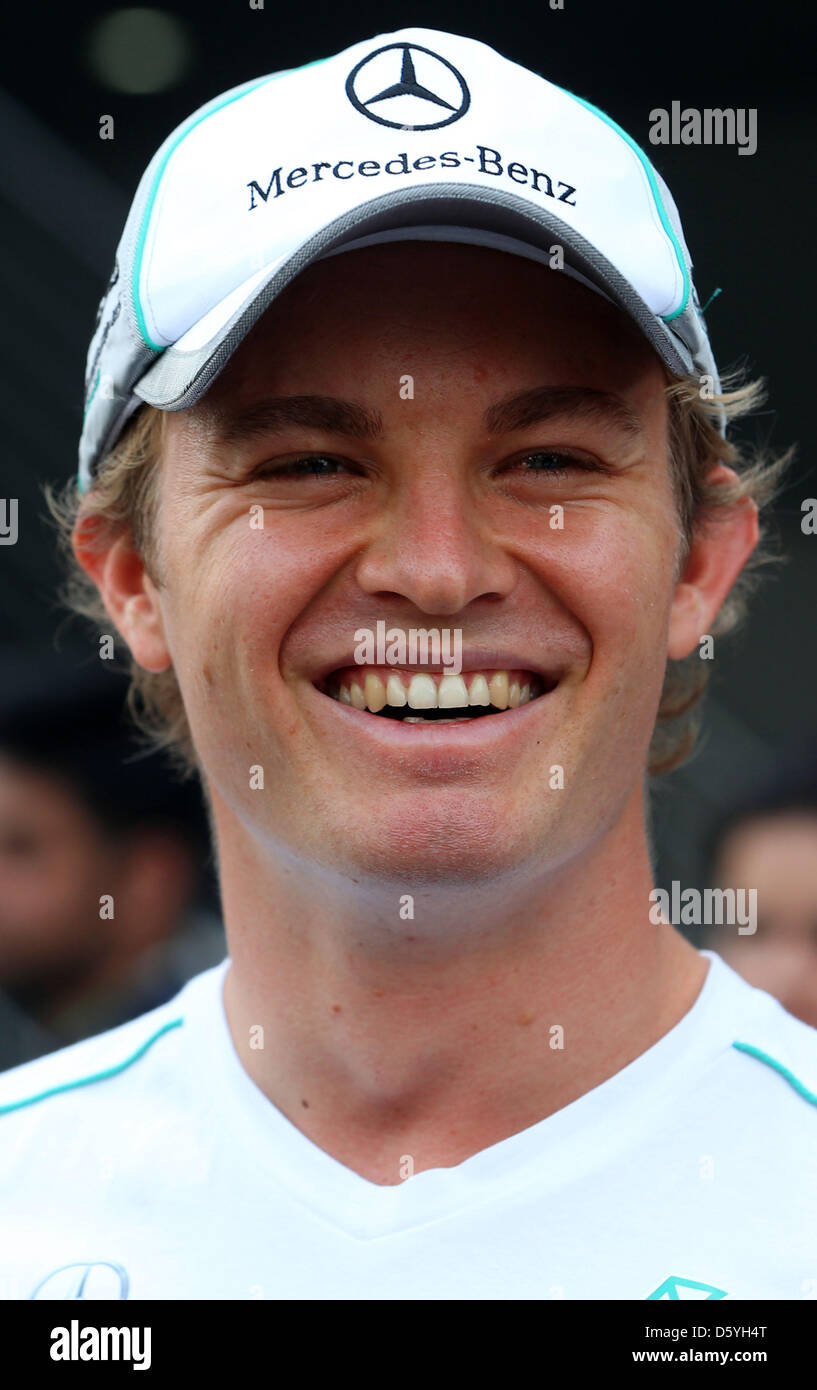 German Formula One driver Nico Rosberg of Mercedes AMG smiles in the ...