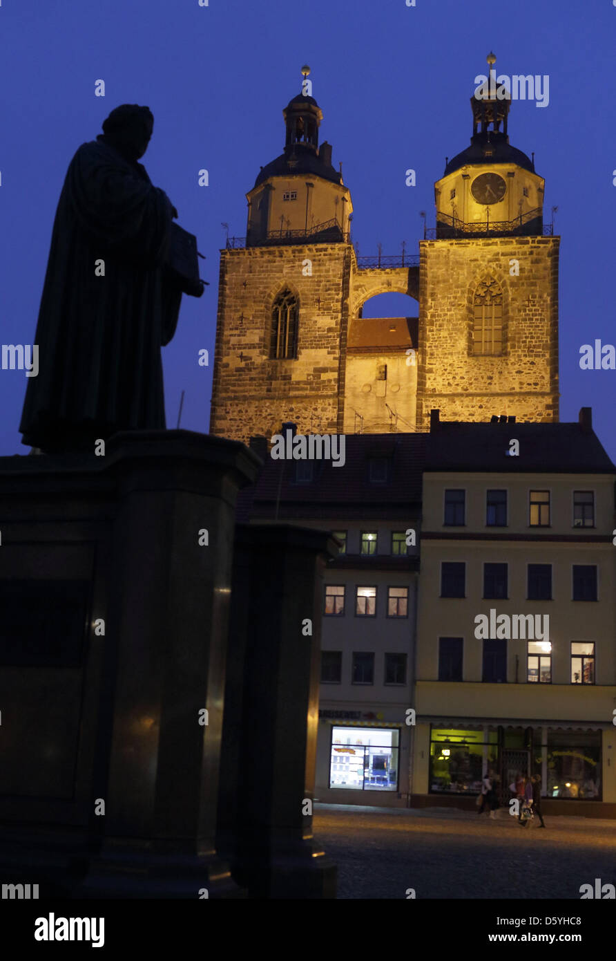 The cast-iron monument for the German reformer Martin Luther (1483-1546 ...