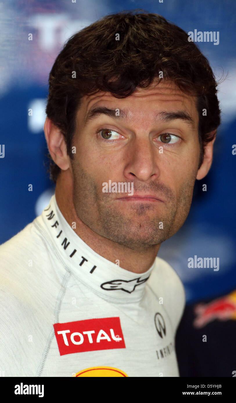 Australian Formula One driver Mark Webber of Red Bull prepares for the ...