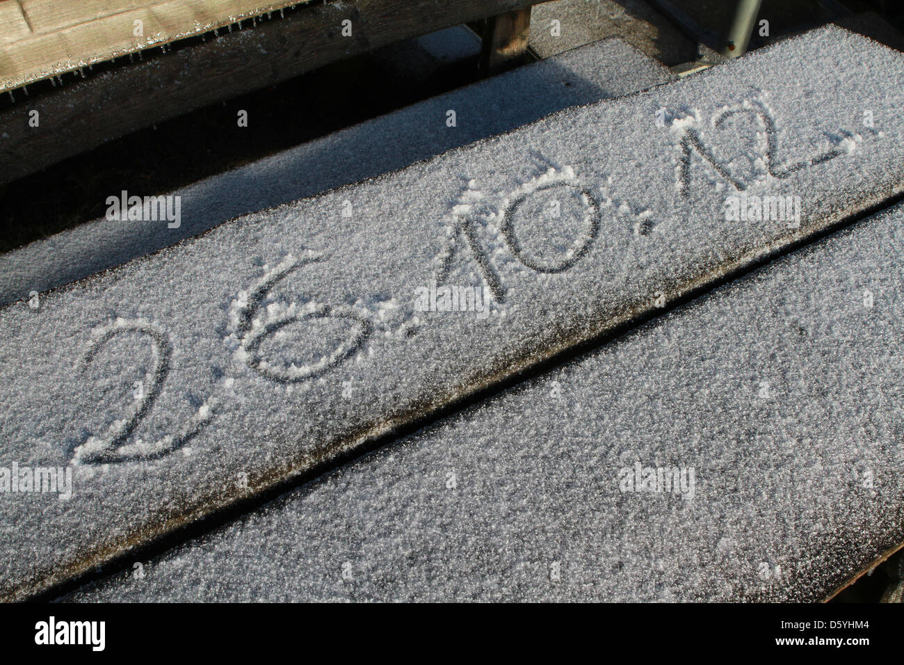 The mountaintop of the Brocken is covered in the season's first snow in ...