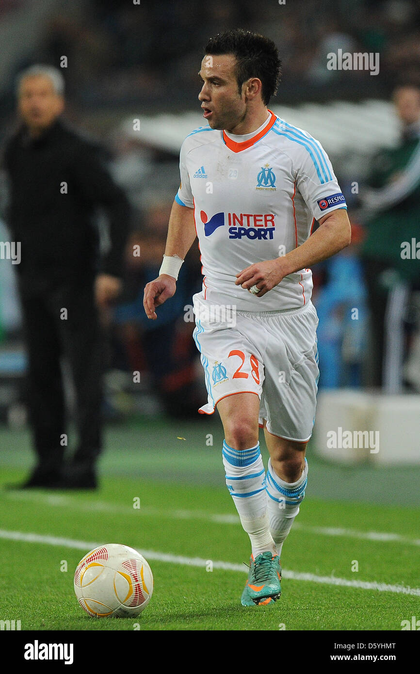 Marseille's Mathieu Valbuena plays during an Europa League soccer match ...