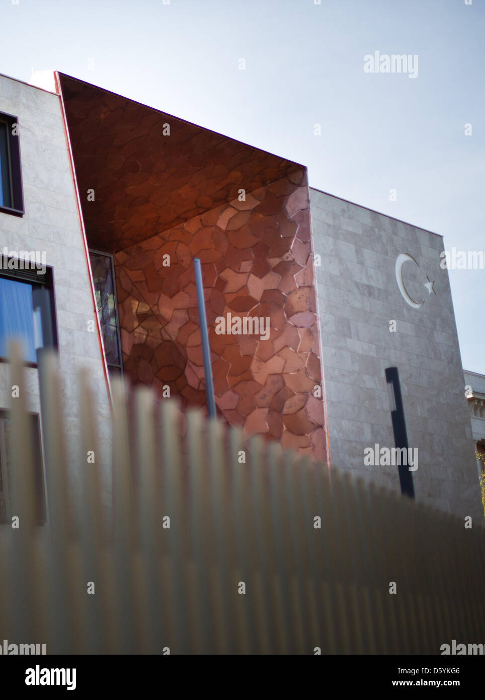 The sun shines onto the new Turkish Embassy in Berlin, Germany, 29 ...