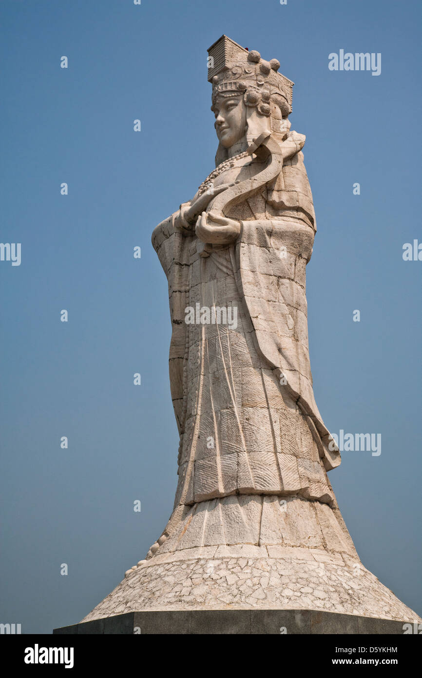 China, Macau, Coloane Island, the 20 metre statue of the goddess A-Ma ...