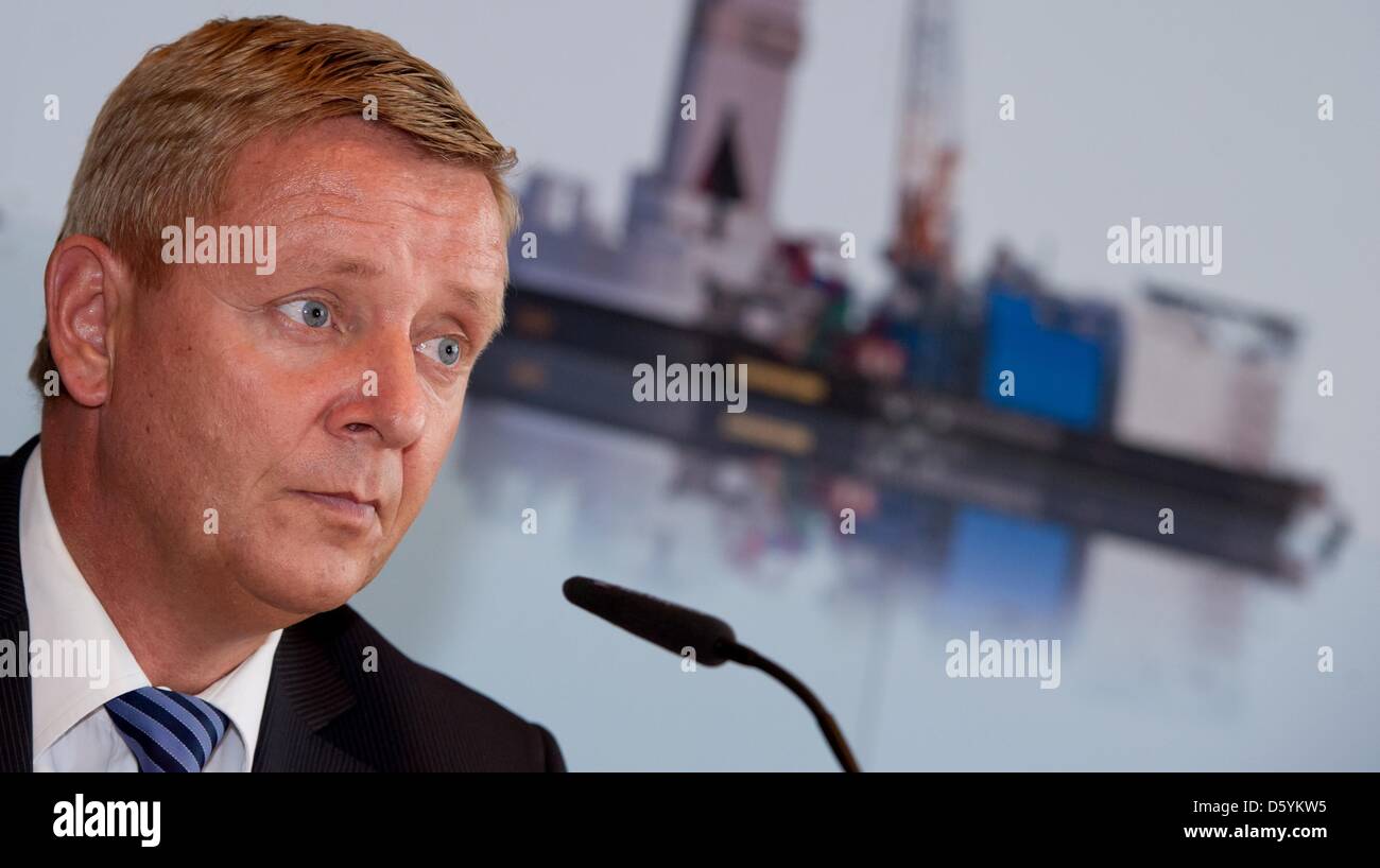 RWE Dea AG chairman of the board Thomas Rappuhn speaks at the company's ...