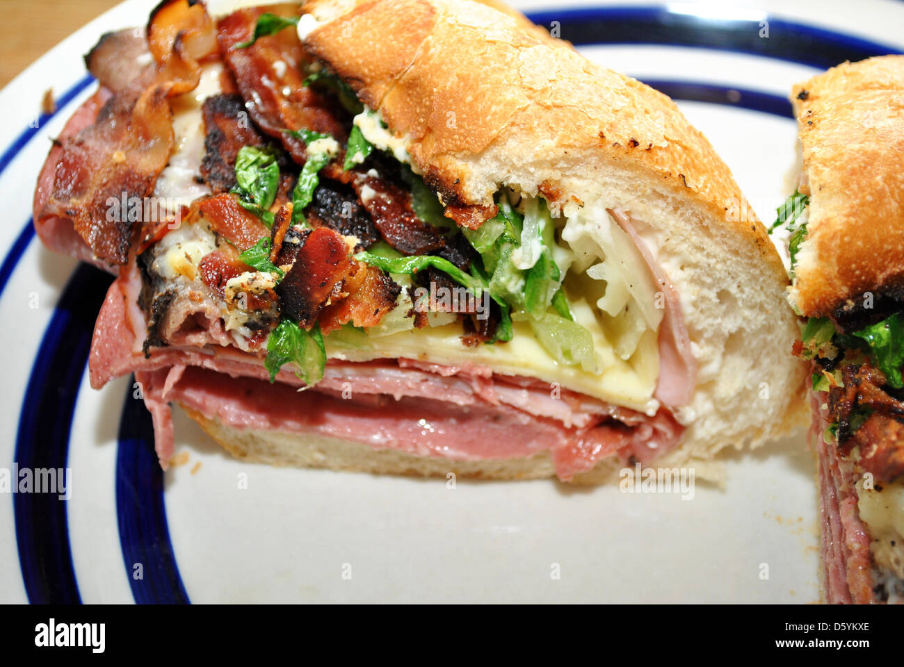 Half of a Meaty Toasted Sandwich Stock Photo - Alamy