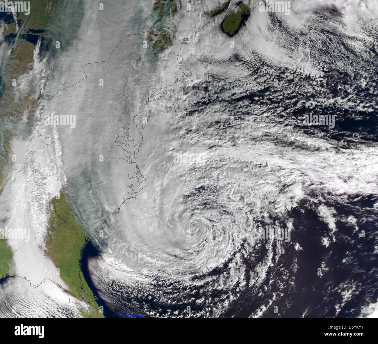 A handout picture shows Hurricane Sandy off the US east coast, with ...
