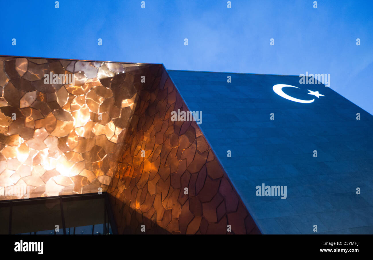 The new Turkish Embassy is lit up in Berlin, Germany, 30 October 2012 ...