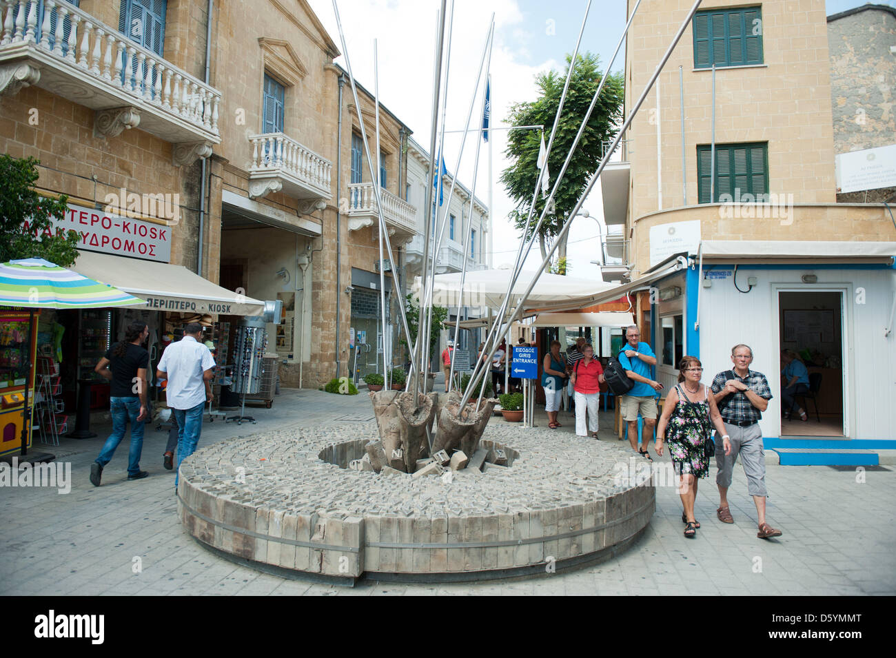 Pedestrians walk along Ledra shopping street in Nicosia, Cyprus, 20 ...