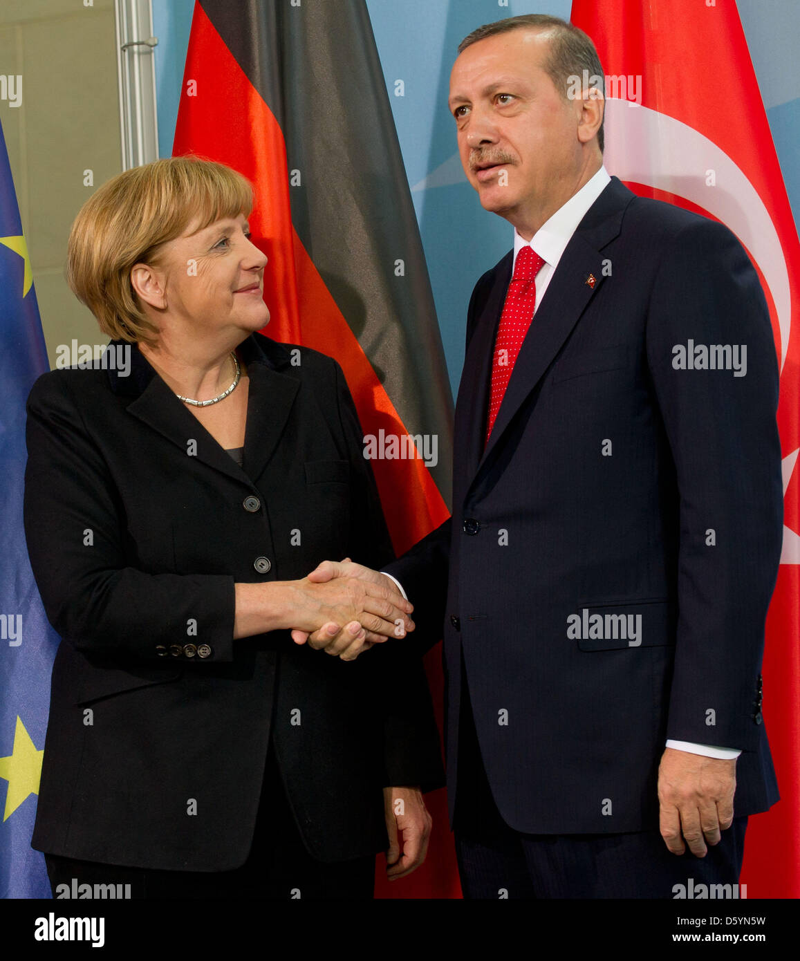 German Chancellor Angela Merkel (CDU) and Turkish Prime Minister Recep ...
