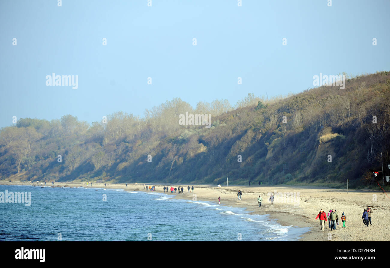 Tourists take a walk at the beach in Rerik, Germany, 31 October 2012 ...