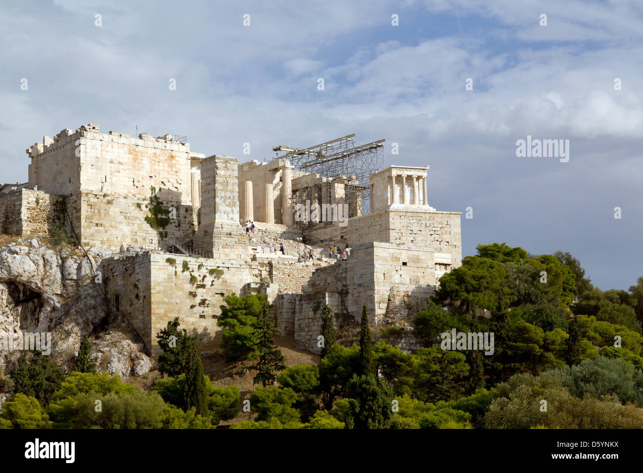 View of the Propylaea, the monumental gateway that serves as the entrance to the Acropolis in ...