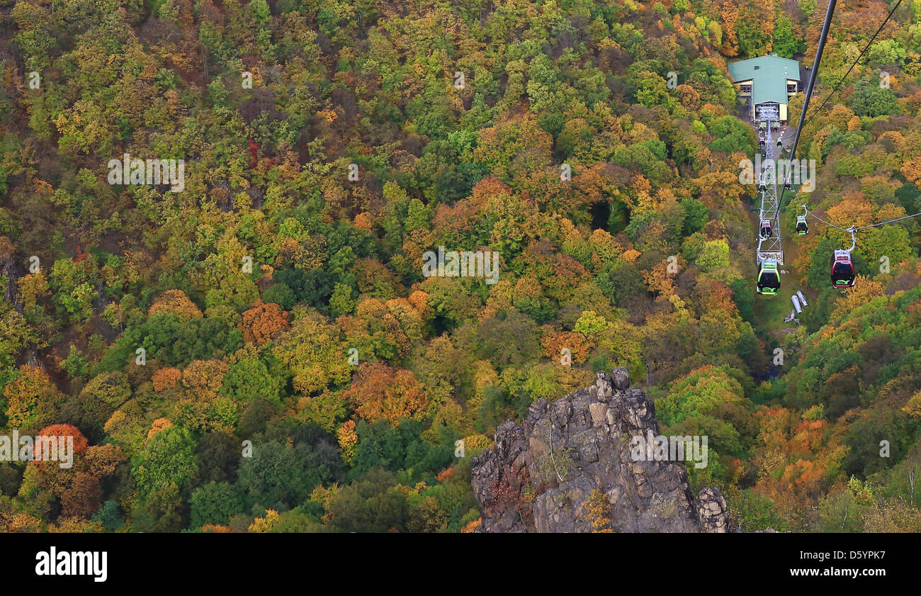 A gondola lift runs across the Bode Gorge in Thale, germany, 18 October ...