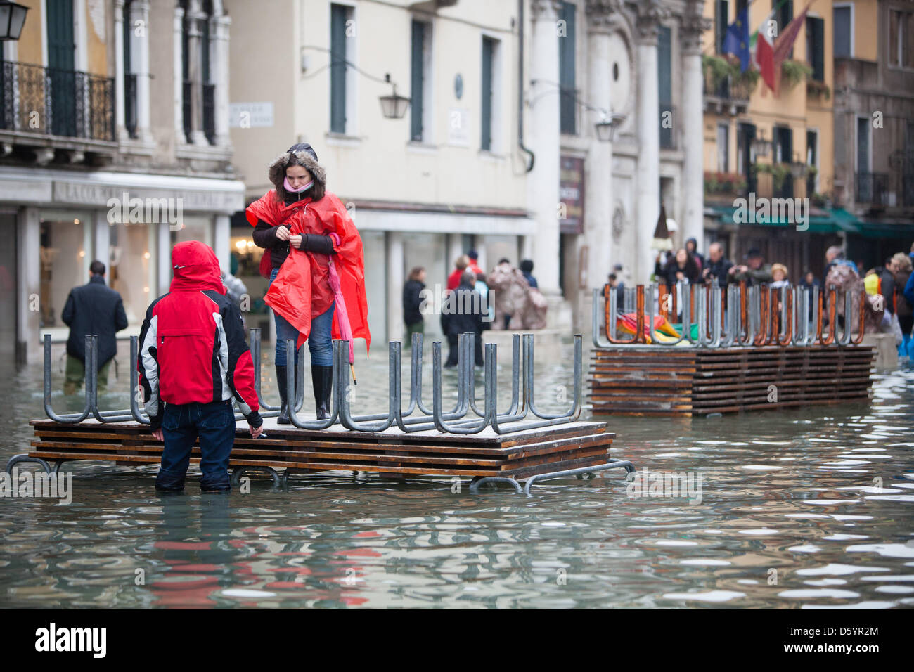 The Italian town Venice is flooded, after an exceptionally strong flood ...