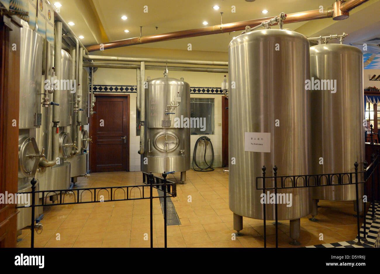 Brewing copper for brewing beer is pictured at the restaurant and bar ...