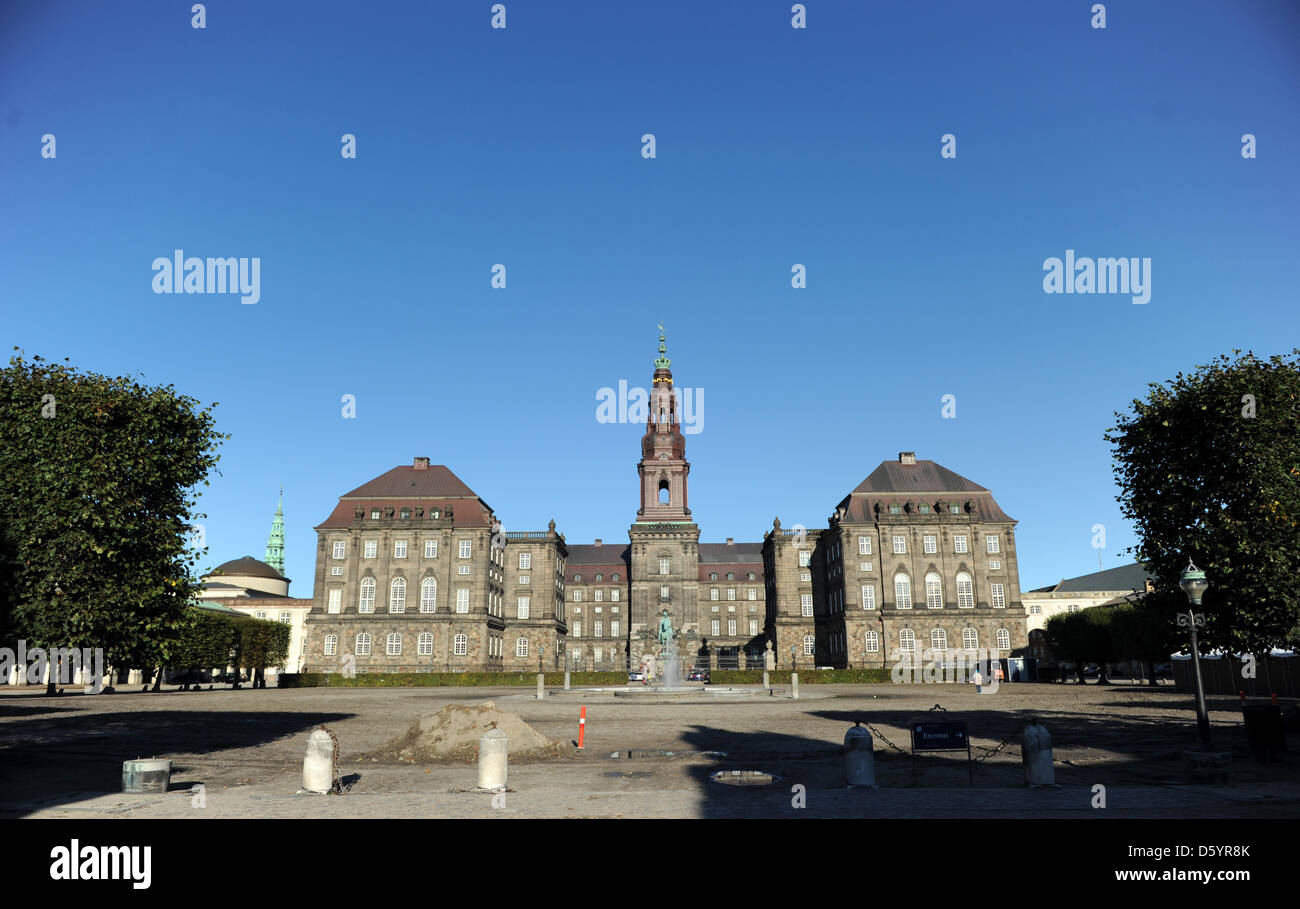 A view of the Danish parliament, the Folketing, in Copenhagen, Denmark ...