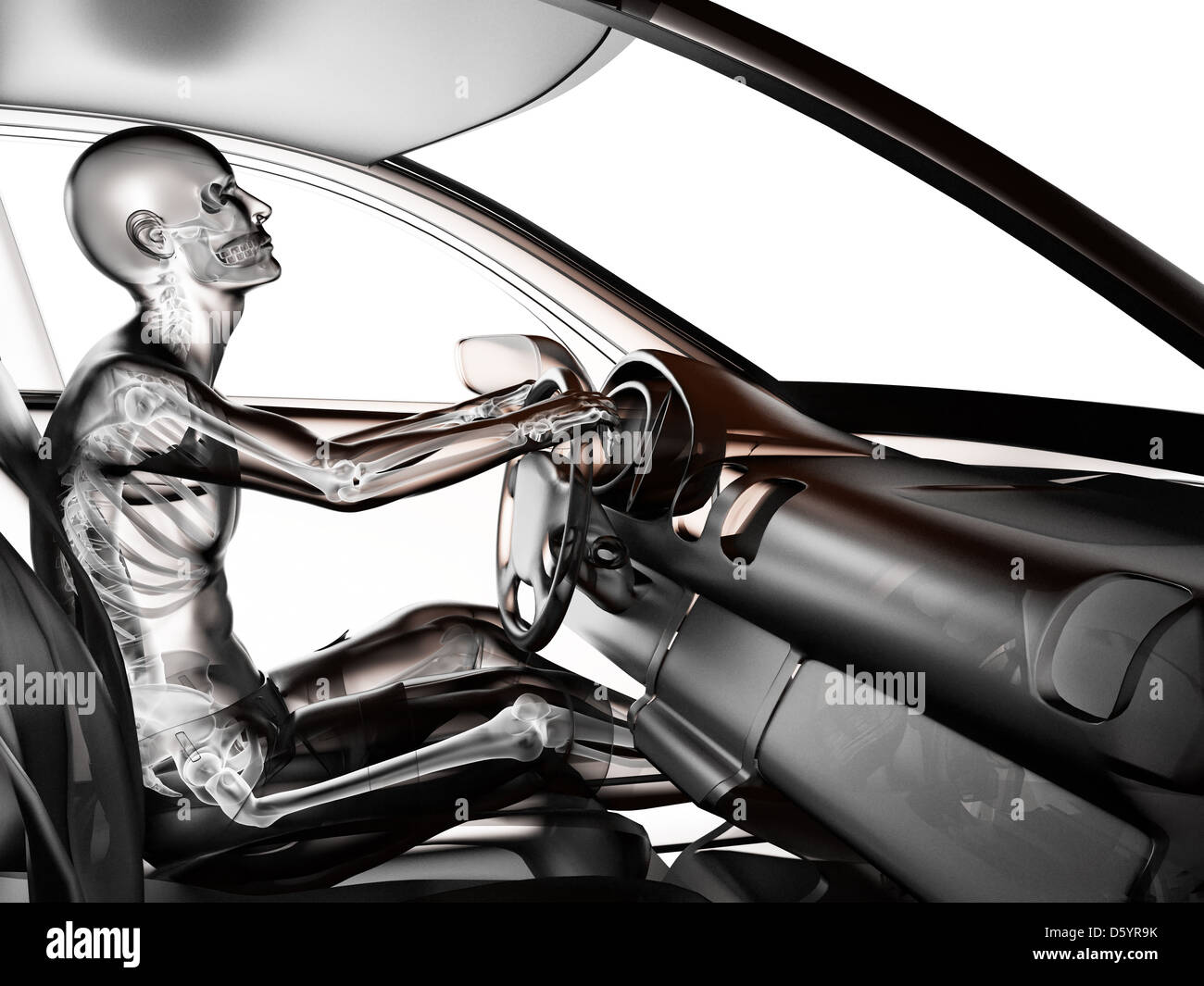 transparent car concept with driver Stock Photo - Alamy